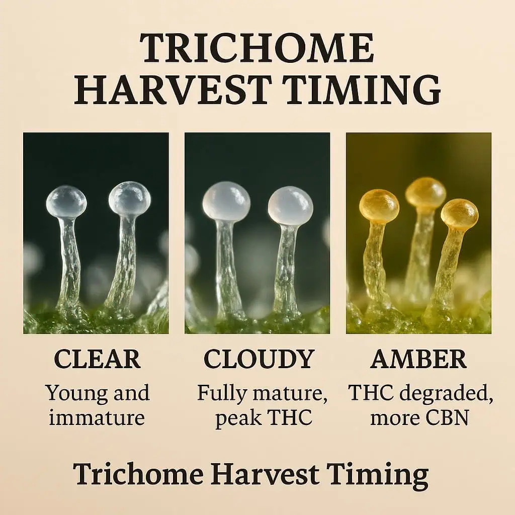 Cannabis Trichomes Guide: Clear vs Cloudy vs Amber Explained